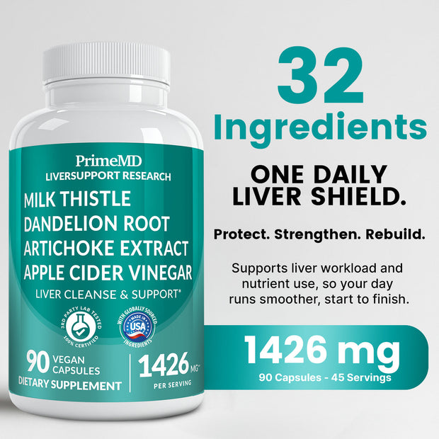 32-in-1 Liver Support with Milk Thistle Supplement – Liver Detox with ...